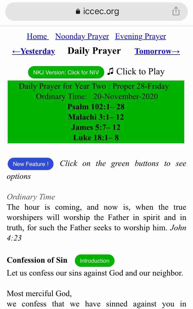 Upgraded Daily Prayer